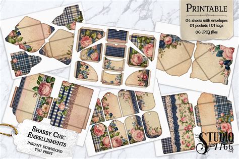 Floral Shabby Chic Junk Journal Kit Graphic By Studio 7766 · Creative