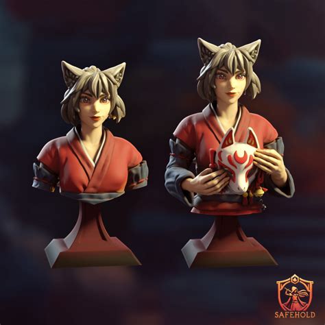 3d Printable Inari The Kitsune Girl Bust By Safehold