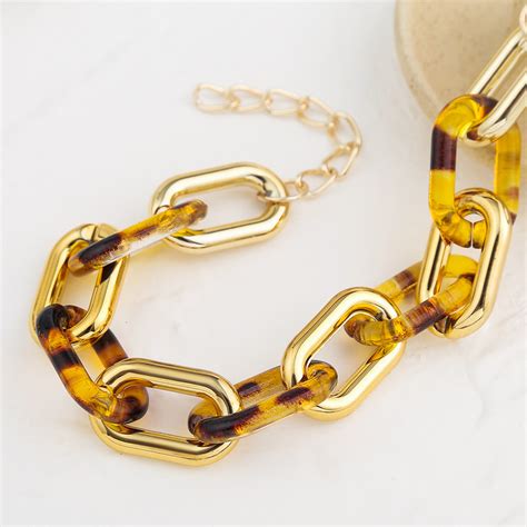 Badu Bg Пънк хип хоп усукани кубински верижни гривни за жени Очарование от смола Акрилни масивни