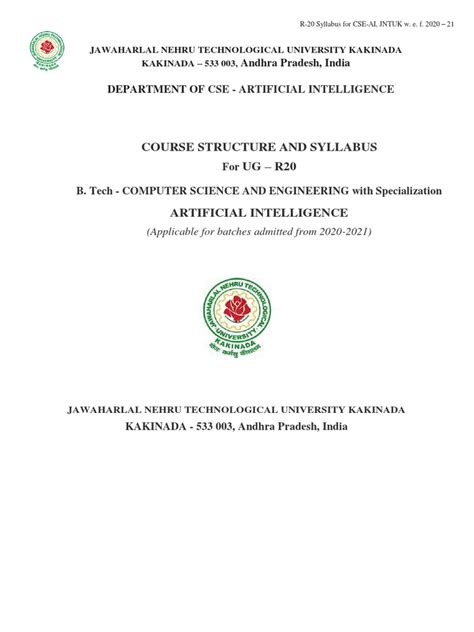 Cse Ai 2 1 Sem Cs Syllabus Ug R20 Pdf Relational Database Fourier
