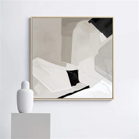 Amazon｜白の抽象的なキャンバスの絵画寝室の装飾大理石の黒灰色のアートポスターとプリント壁の写真ホームルームの装飾236” X 236