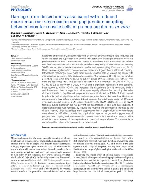 PDF Damage From Dissection Is Associated With Reduced Neuro Musclar