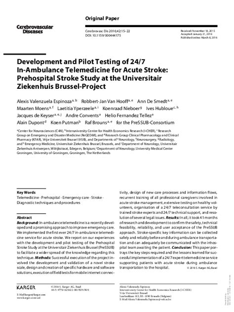 Pdf Development And Pilot Testing Of 247 In Ambulance Telemedicine