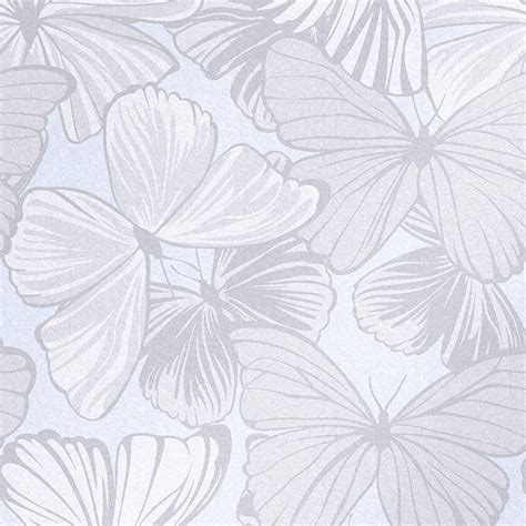 Butterfly Garden Wallpaper Silver Sugared Grey Dark Grey
