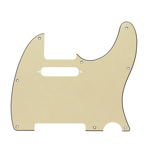 8 Hole Tele Pickguard 3 Ply Cream Ploutone