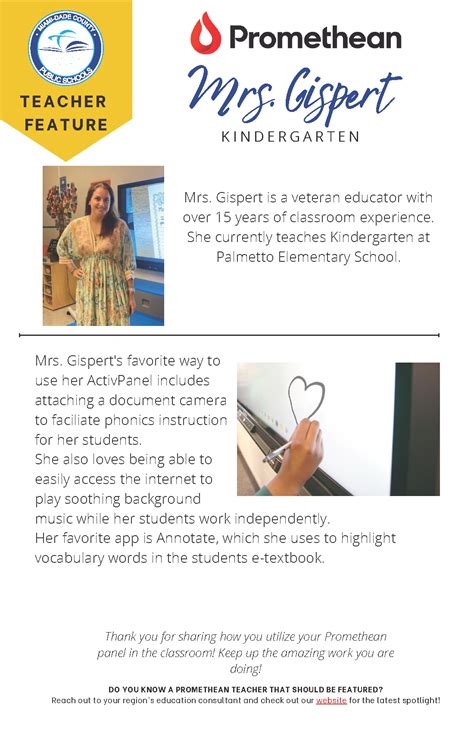 Palmetto Es Teacher Feature A Gispert Palmetto Elementary