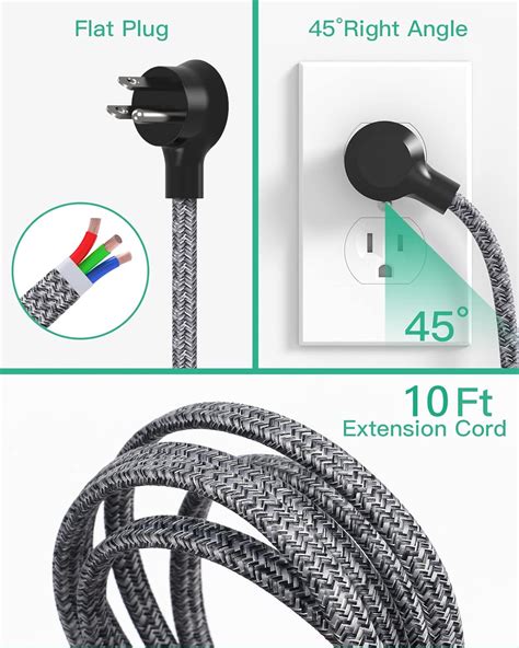 Buy Power Strip FT Extension Cord Flat Plug USB C W Power Delivery Charger Port And USB