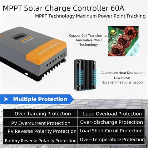 【official Store】powmr Mppt 60a Solar Charge Controller 12v 24v 36v 48v Automatic Identification