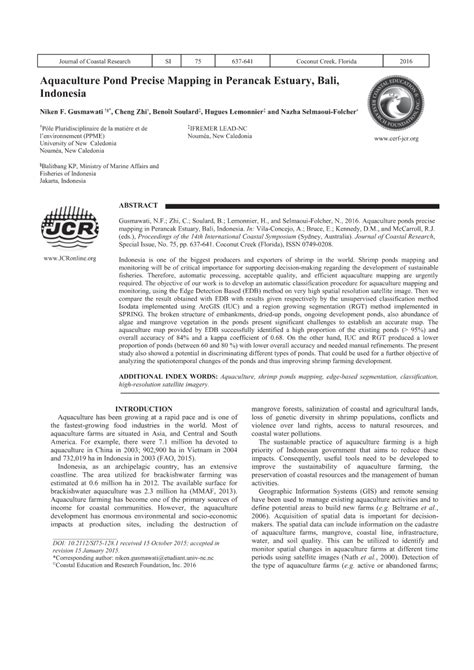 Pdf Aquaculture Pond Precise Mapping Inperancak Estuary Bali Indonesia