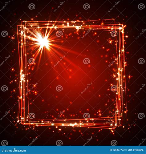 Red Shining Squere Baner Vector Frame Stock Vector Illustration Of