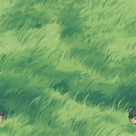 Premium Photo Anime Characters In A Field Of Grass With A Sky