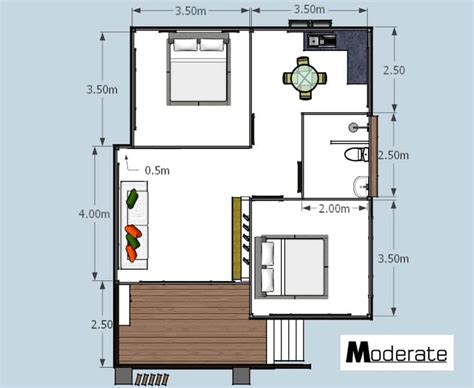 แบบบ้านโมเดิร์นชั้นเดียวงบไม่เกินล้าน 2 ห้องนอน พื้นที่ใช้สอยประมาณ