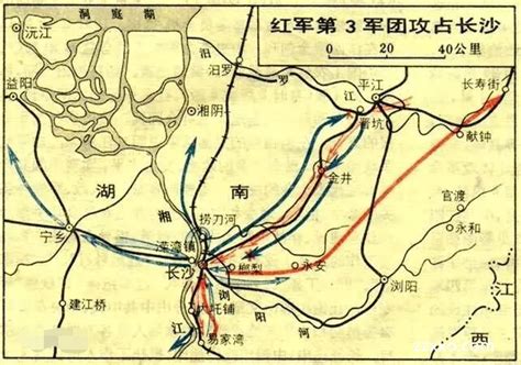 1930年红三军团攻占长沙形势图 ZZXXO