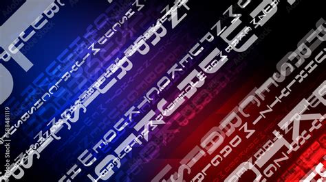 Abstract Concept Letters Blue Red Encoded Composition Of Dynamic Letters In Typographic Chaos