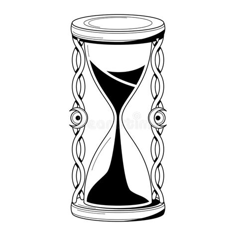Abstract Hand Drawn Hourglass Time Clock Sand Doodle Concept Vector
