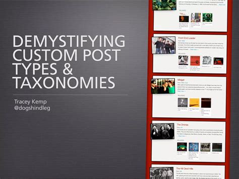 Demystifying Custom Post Types And Taxonomies Tracey Kemp WordCamp