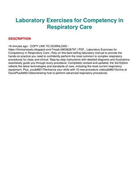 Ppt Download Pdf Laboratory Exercises For Competency In Respiratory