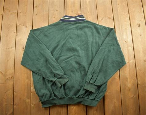 Vintage 1990s Glen Gate Blank Quarter Zip Sweatshirt 90s Sweater