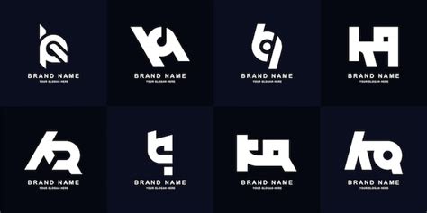 Diseño Del Logotipo Del Monograma Kq O Qk De La Letra De Colección