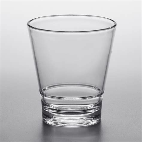 Choice 12 Oz San Stackable Plastic Double Rocks Old Fashioned Glass