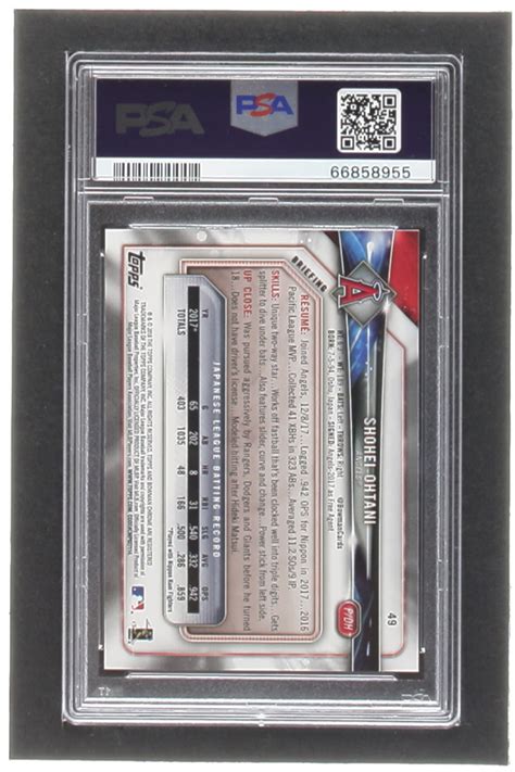 Shohei Ohtani 2018 Bowman 49 Rc Psa 9 Pristine Auction