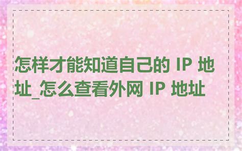 怎样才能知道自己的 Ip 地址怎么查看外网 Ip 地址