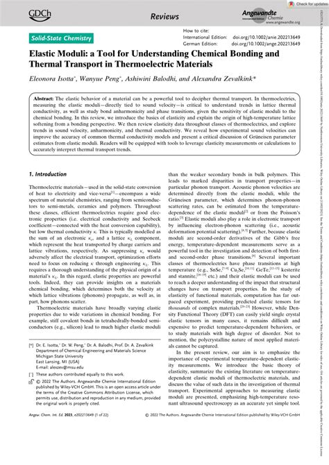 Pdf Elastic Moduli A Tool For Understanding Chemical Bonding And
