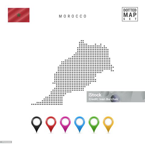 Ilustración De Vector De Puntos Mapa De Marruecos Simple Silueta De