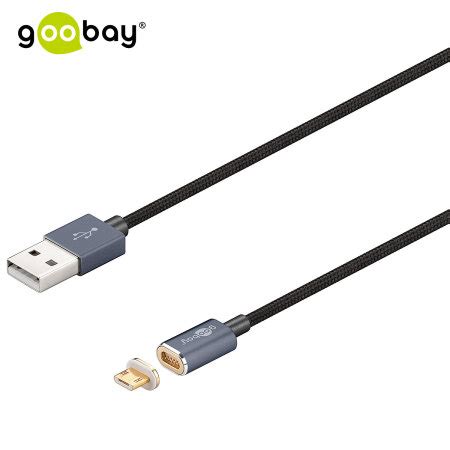 Goobay Micro Usb Magnetic Charge And Sync Cable Black Silver