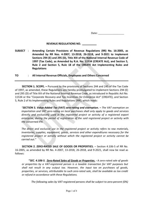 Bureau Of Internal Revenue BIR Releases Proposed RR