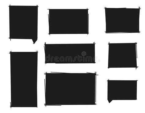 Set Of Hand Drawn Text Boxes Vector Graphics Stock Vector Illustration Of Grunge Frame 298306003