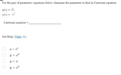 Solved For The Pair Of Parametric Equations Below Eliminate Chegg