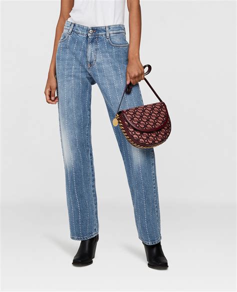 Women 버건디 프레이미 미디움 S 웨이브 플랩 숄더 백 Stella Mccartney Kr