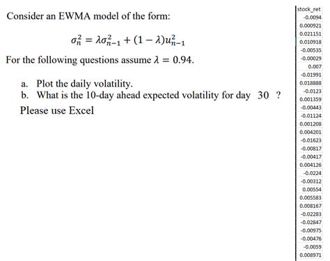 Solved Consider An Ewma Model Of The Form