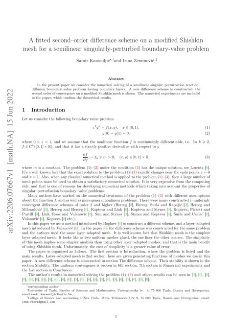 Pdf A Fitted Second Order Difference Scheme On A Modified Shishkin