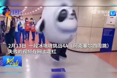 全球围观冰墩墩挑战4a 失败画面让网友直呼“可爱又心疼”冰墩挑战画面