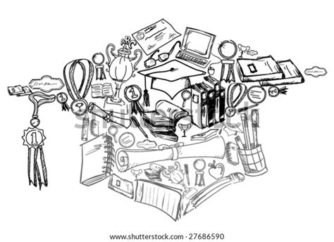 Graduation Doodles Vector Stock Vector Royalty Free 27686590