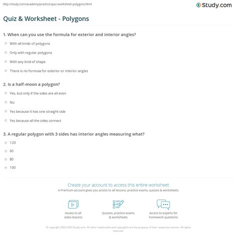 Quiz Worksheet Polygons Study Com