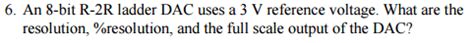 Solved An Bit R R Ladder DAC Uses A V Reference Chegg