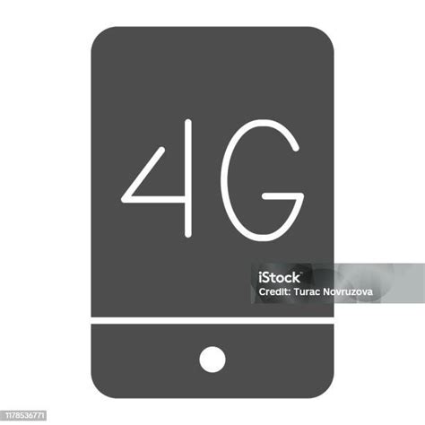 手機與4克固體圖示4g 智慧手機向量插圖隔離在白色上手機網路字形樣式設計專為網路和應用而設計向量圖形及更多10號圖片 10號 互聯網