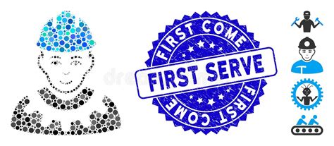 First Come First Serve Sign Or Stamp Stock Vector Illustration Of