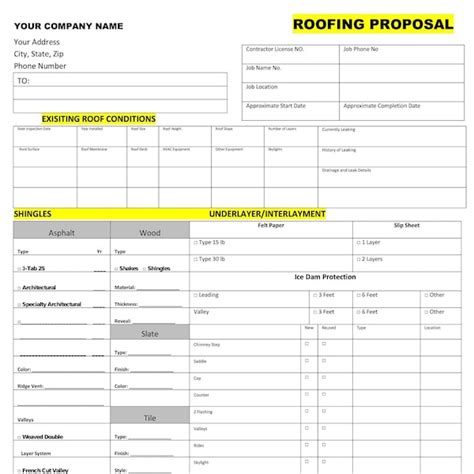 Roofing Proposal Etsy