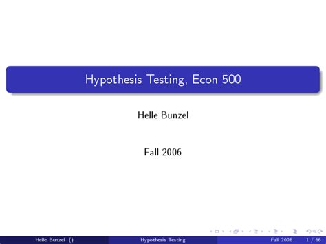 Basic Idea Of Interval Estimate In Hypothesis Testing Econ 500 Docsity