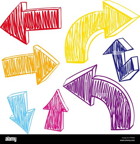 Different Arrows In Many Colors Illustration Stock Vector Image And Art