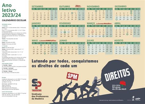CalendÁrio Escolar Para O Ano Letivo 2023 2024 Spm Sindicato Dos