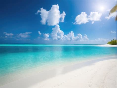 Premium Ai Image Beautiful Tropical Beach With White Sand Palm Trees