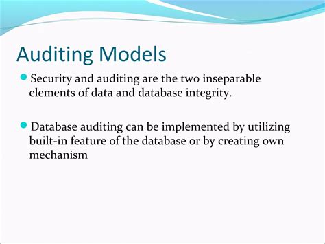 Database Auditing Models Ppt