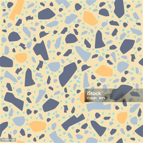 테라초 텍스처 벡터 원활한 패턴 내츄럴 한 색상 회색 기하학적 모양 대리석 돌 화강암 유리 베이지 색 파스텔 배경에 대리석 타일 바닥 벽 직물 또는 종이 디자인 0명에 대한