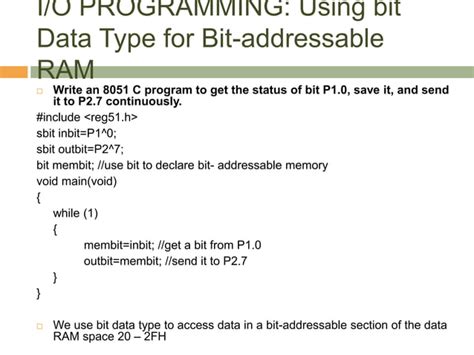 intel 8051 programming in c ppt