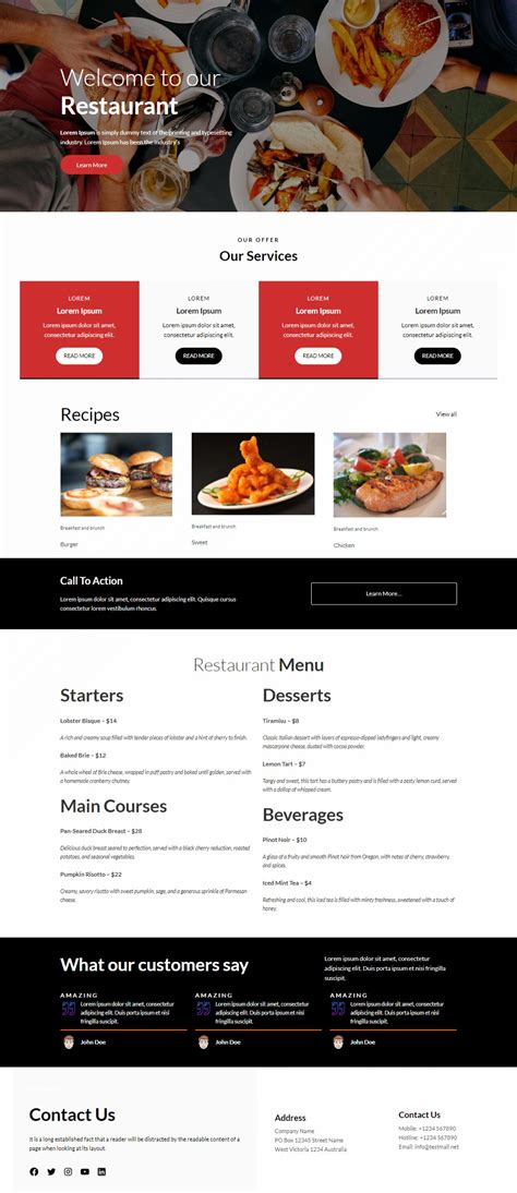 Restaurant Gutenberg Starter Templates Starter Templates For Wp